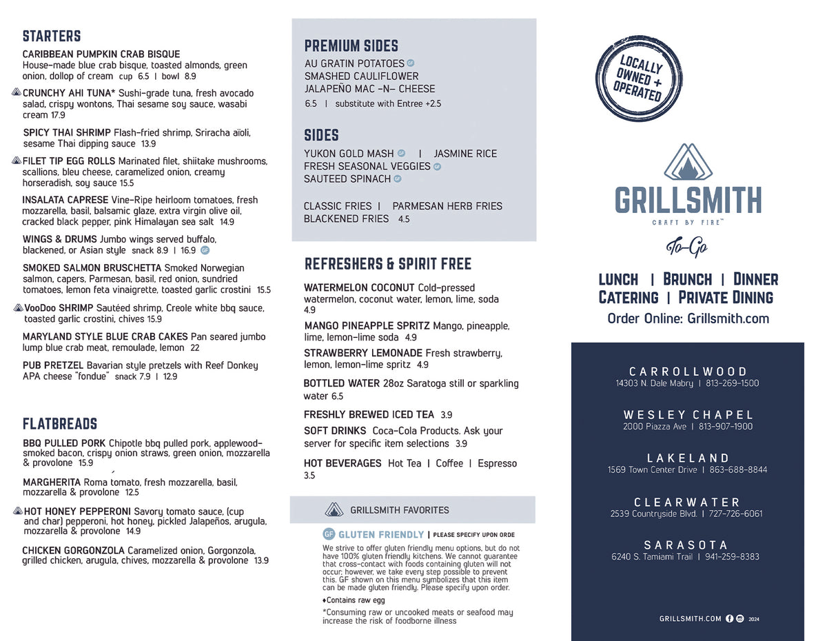 To Go Menu – GrillSmith